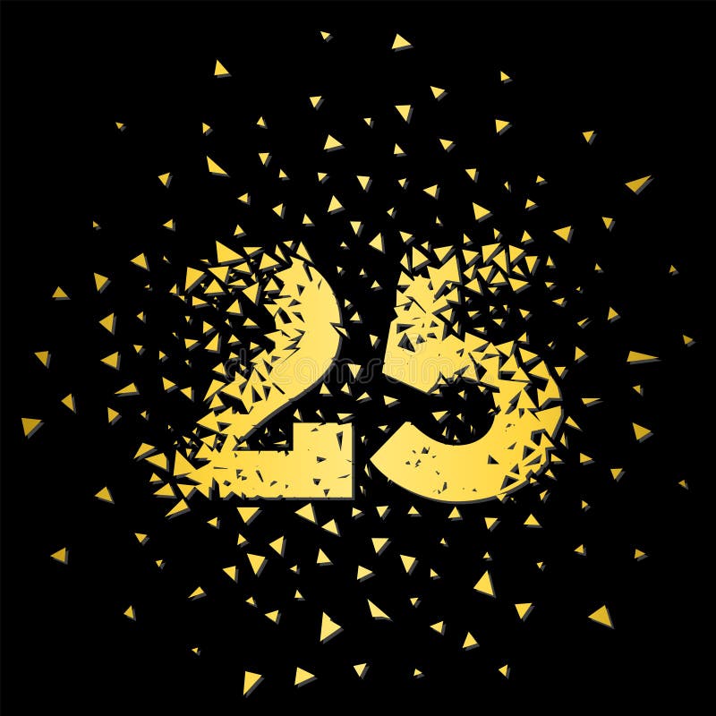 Broken Numbers 25. Explosion Effects. Vector and Illustration. Stock ...
