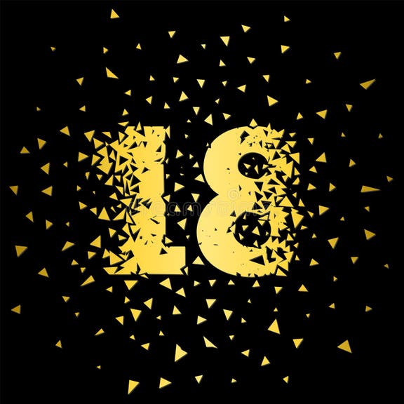 Broken Numbers 18. Explosion Effects. Vector and Illustration. Stock ...