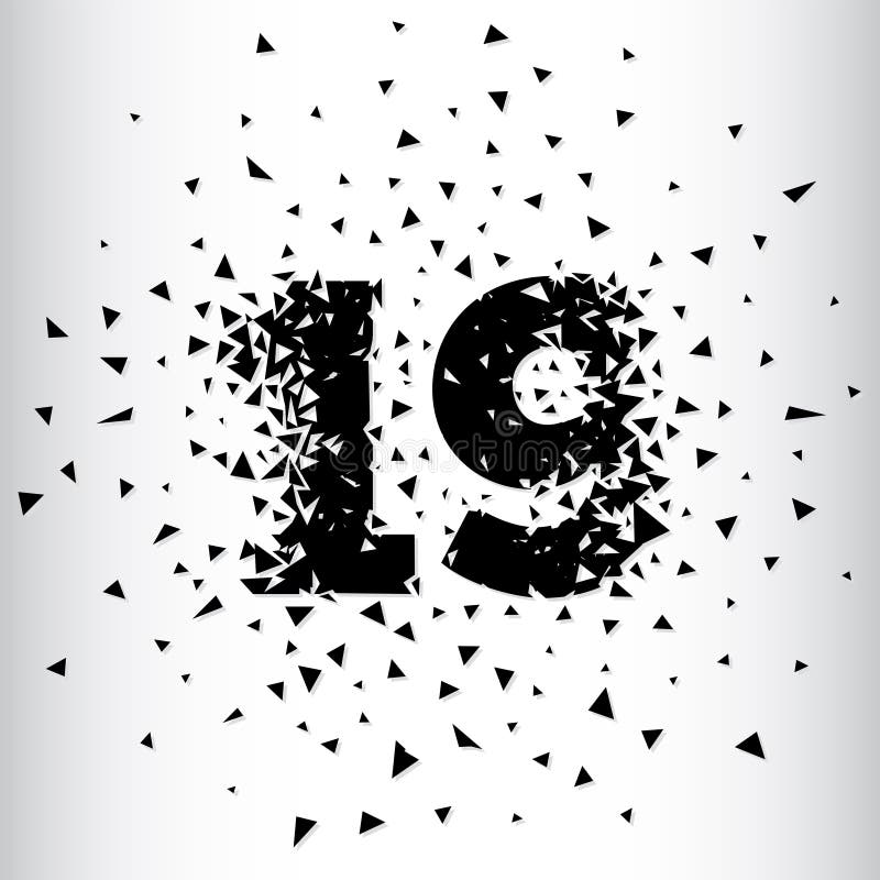 Broken Numbers 19. Explosion Effects. Vector and Illustration. Stock ...