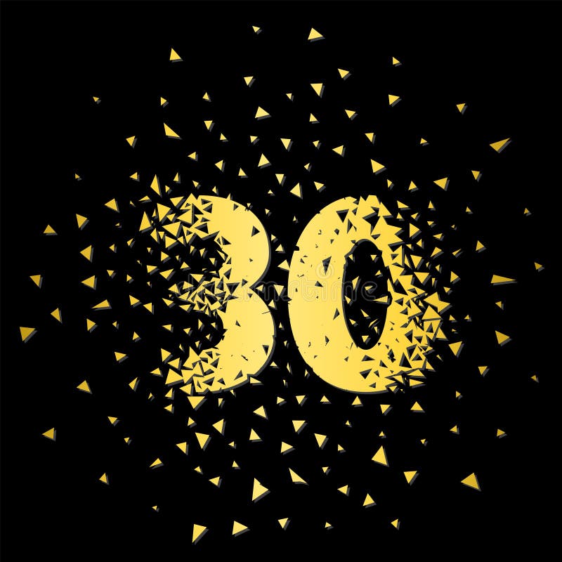 Broken Numbers 13. Explosion Effects. Vector and Illustration. Stock ...