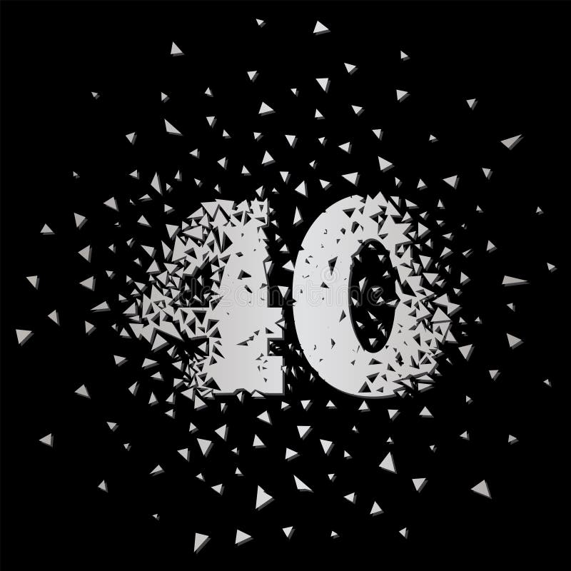Broken Numbers 40. Explosion Effects. Vector and Illustration. Stock ...