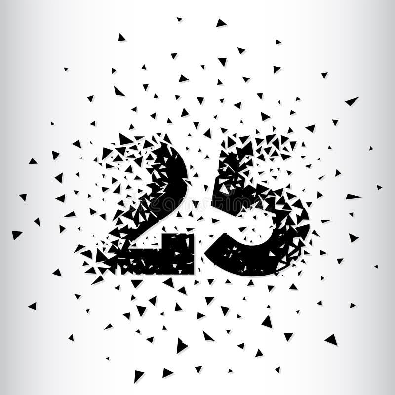 Broken Numbers 25. Explosion Effects. Vector and Illustration. Stock ...