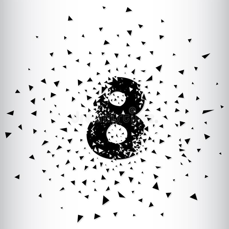 Broken Numbers 8. Explosion Effects. Vector and Illustration. Stock ...