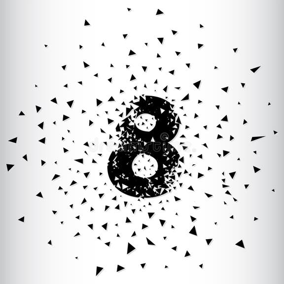 Broken Numbers 8. Explosion Effects. Vector and Illustration. Stock ...