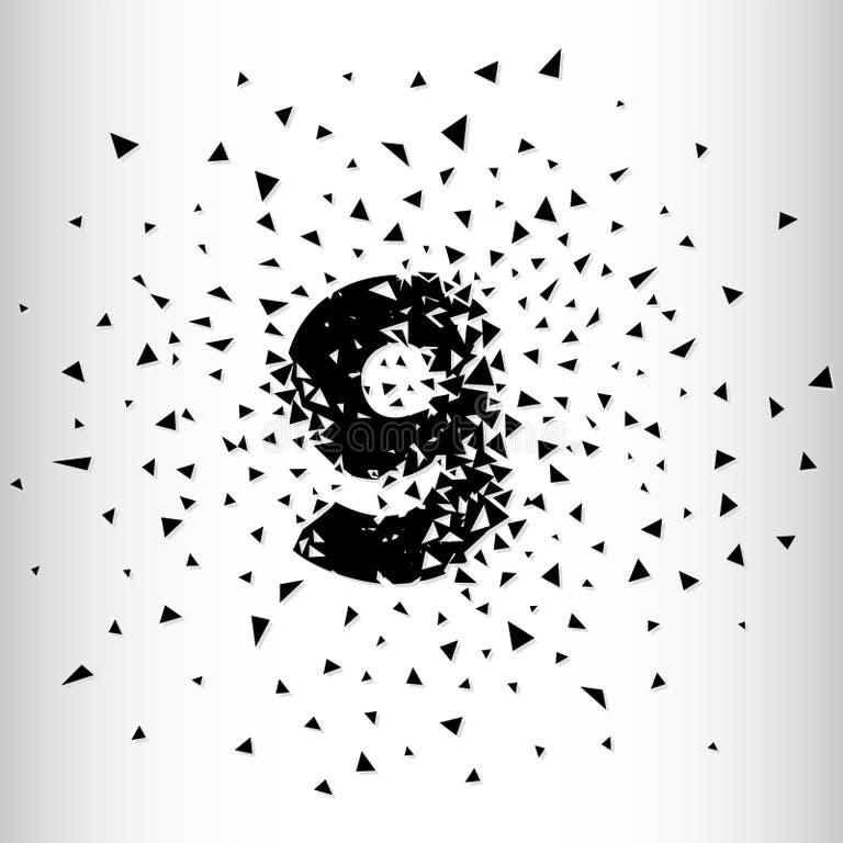 Broken Numbers 9. Explosion Effects. Vector and Illustration. Stock ...