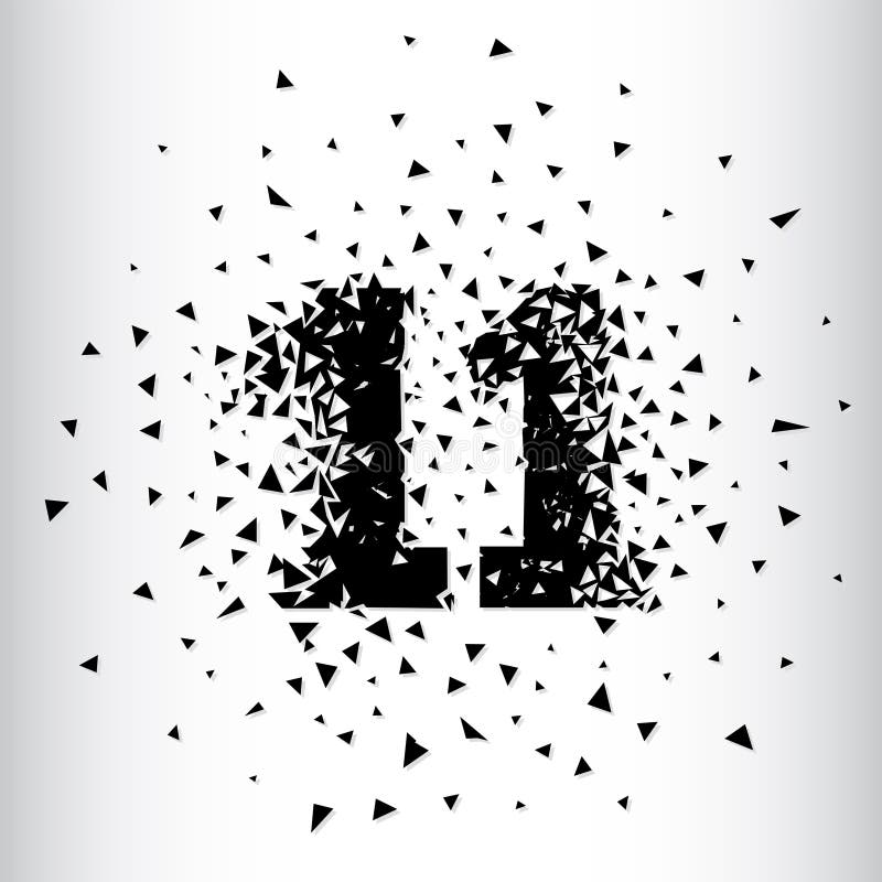 Broken Numbers 13. Explosion Effects. Vector and Illustration. Stock ...