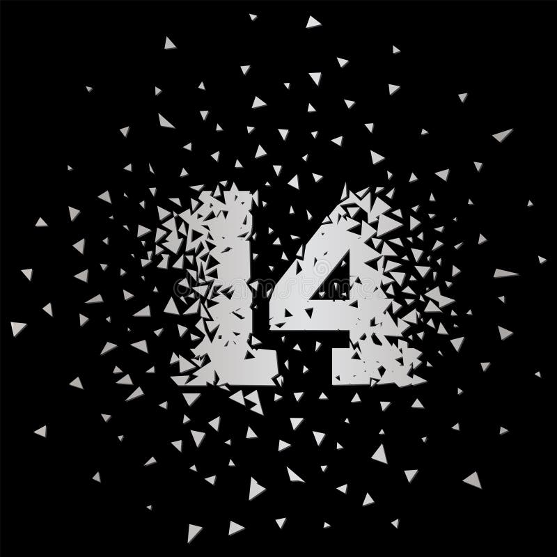 Broken Numbers 13. Explosion Effects. Vector and Illustration. Stock ...