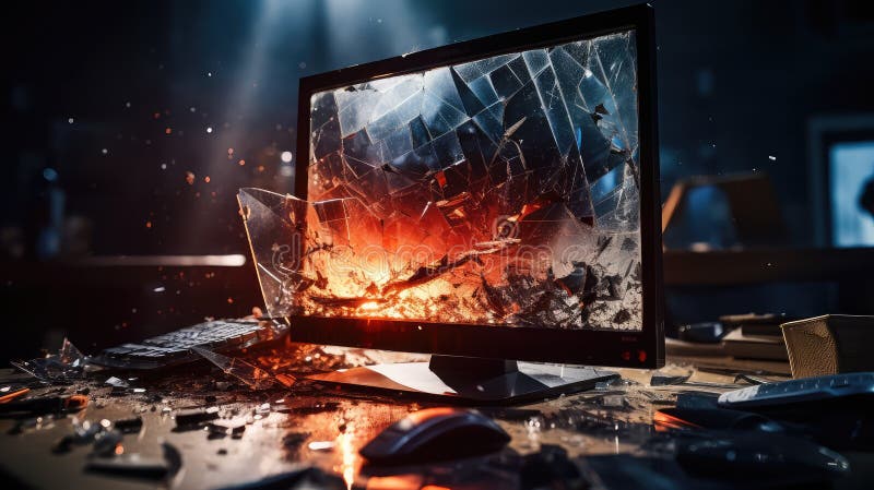 Broken office damage stock illustration. Illustration of workplace ...