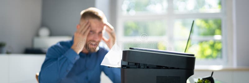 Broken Office Printer stock image. Image of businessman - 254510033