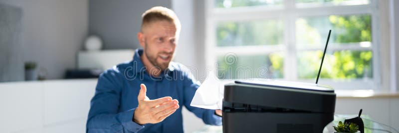 Broken Office Printer stock image. Image of printer - 256063141