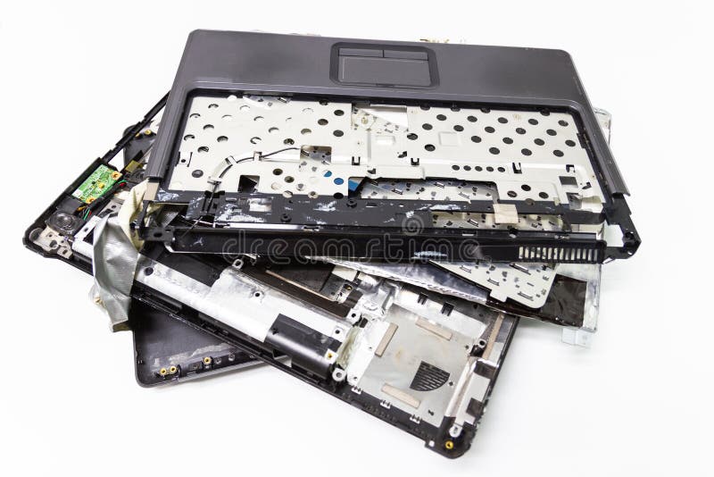 A Broken Old Computer Laptop and Notebook Crash Stock Image - Image of ...