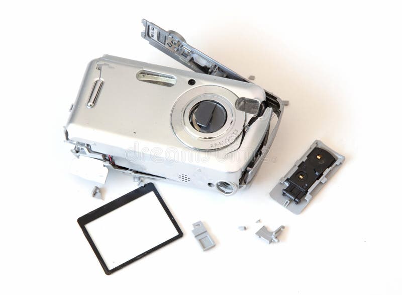 Broken Old Digital Camera Isolated, Obsolete and Not in Use Anymore ...