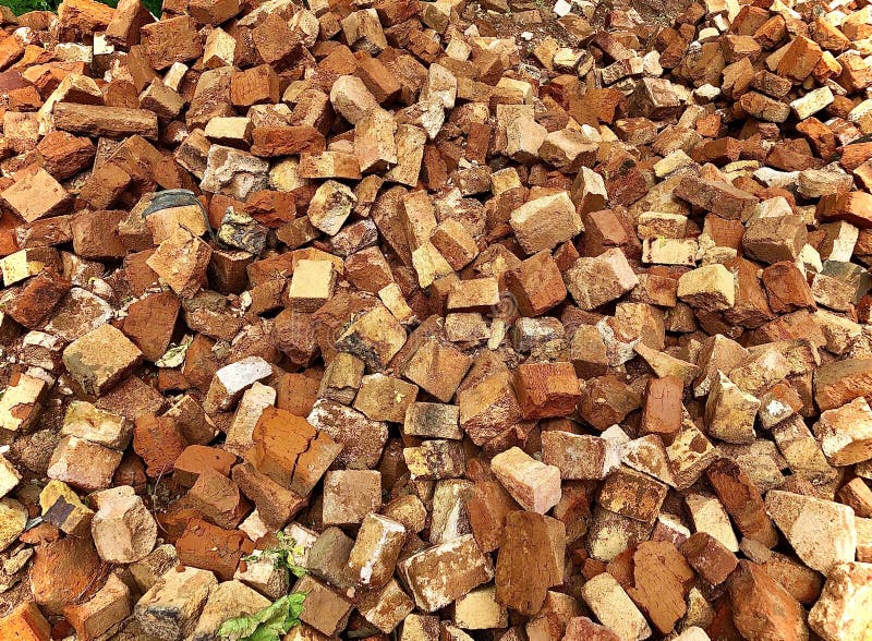 Broken Bricks Stack stock photo. Image of construction - 186839496