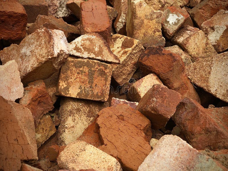 Broken Bricks Stack stock image. Image of rough, material - 186839499