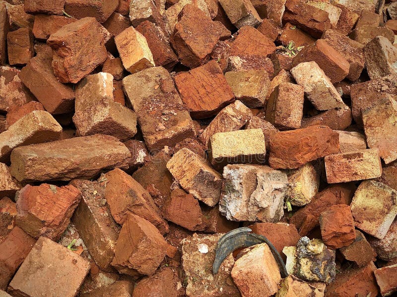 Broken Bricks Stack stock photo. Image of collapse, stacked - 186839504