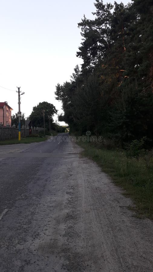 Broken and Old Road in the Village Stock Image - Image of highway ...