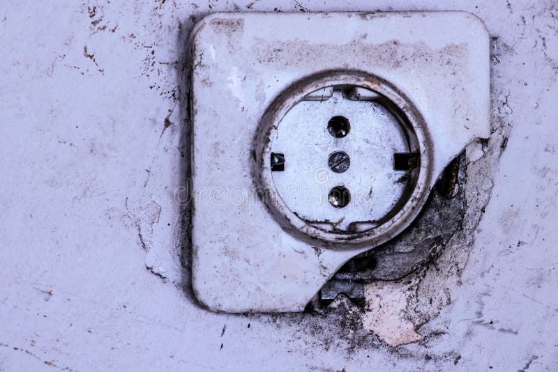 Broken Old Socket On The Wall Stock Photo - Image of place, macro ...