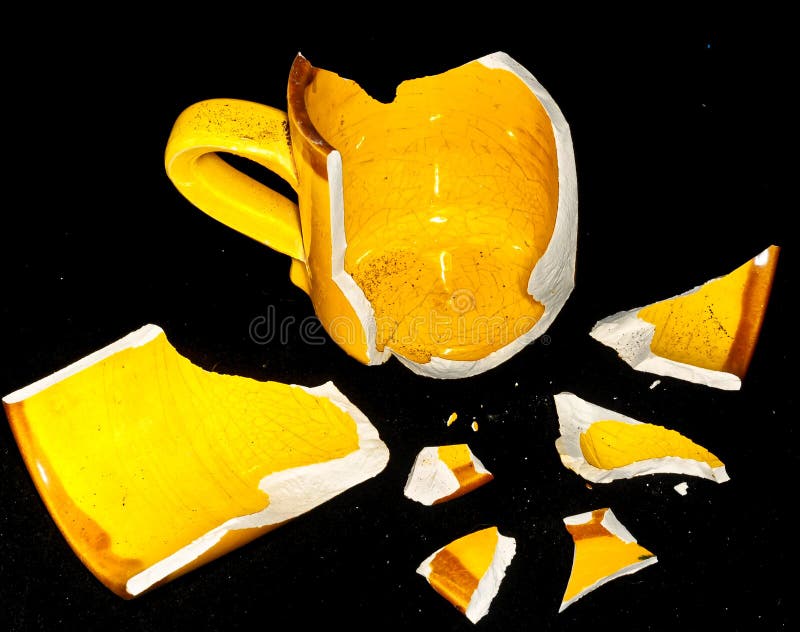 Broken Orange Coffe Cup stock image. Image of fragment - 37252423