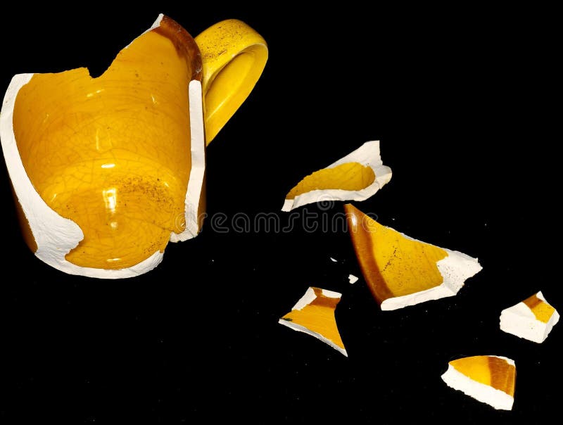 Broken Orange Coffe Cup stock image. Image of cafe, floor - 246058193