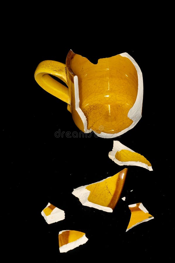 Broken Orange Coffe Cup stock image. Image of fragment - 37252423