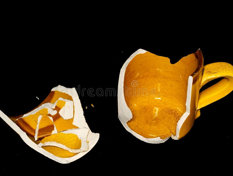 Broken Orange Coffe Cup stock image. Image of terracotta - 244026561