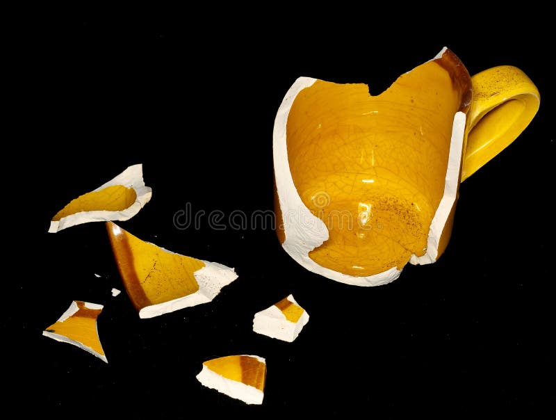 Broken Orange Coffe Cup stock photo. Image of brown - 247618462