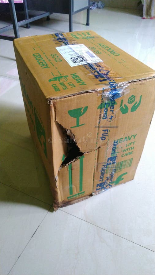 Broken Package . Damaged Package . Online Delivery Editorial Stock ...