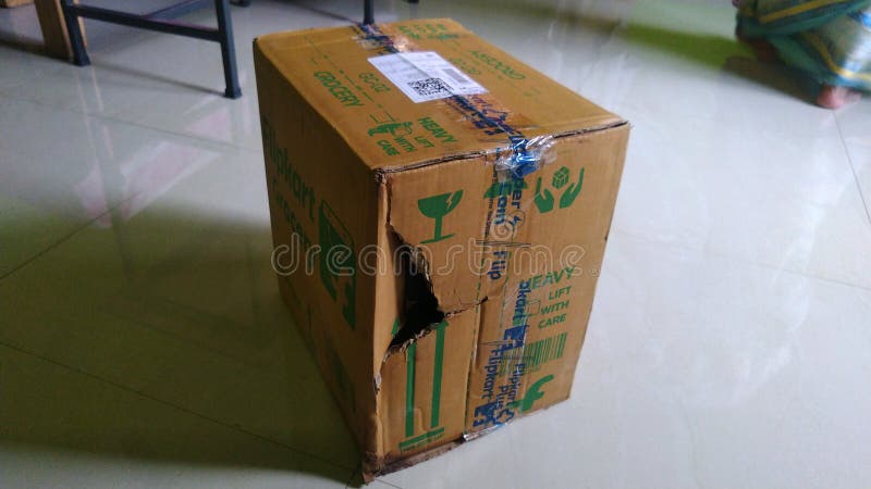 Broken Package . Damaged Package . Online Delivery Editorial Stock ...