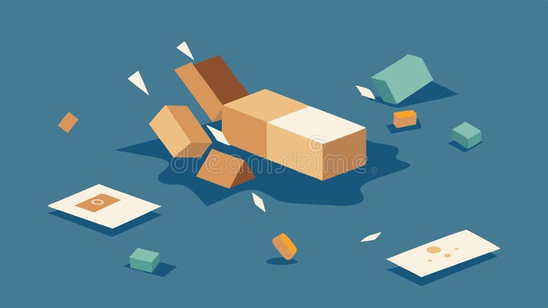 Broken Packaging Empty Boxes and Broken Packaging Materials Litter the ...