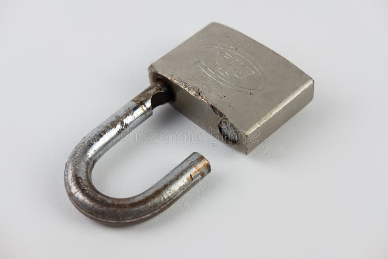 Broken Padlock Isolated on White Background Editorial Photo - Image of ...