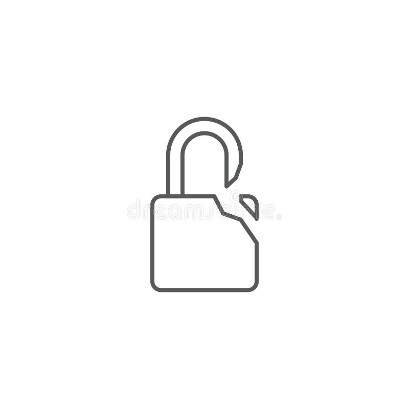 Broken Padlock Vector Icon Symbol Isolated on White Background Stock ... Broken Padlock Vector Icon Symbol Isolated on White Background Stock ...