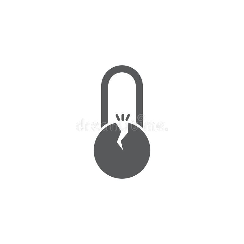 Broken Padlock Vector Icon Symbol Security Isolated on White Background ...