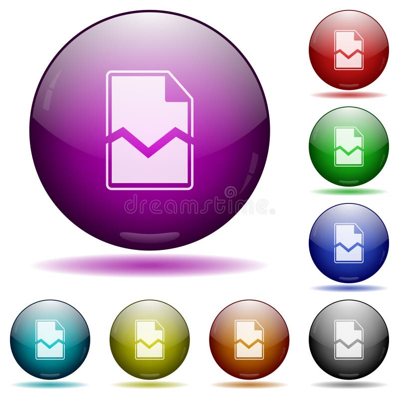 Broken Page Icon in Glass Sphere Buttons Stock Vector - Illustration of ...