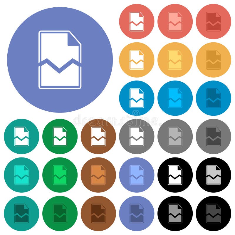 Broken Page Round Flat Multi Colored Icons Stock Vector - Illustration ...