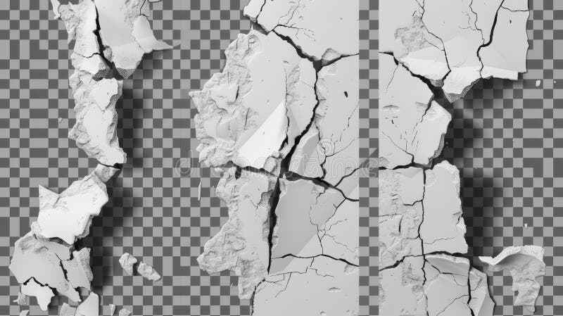 Broken Paint Crack Broken Ground Texture Effect. Damaged Wall Plaster ...