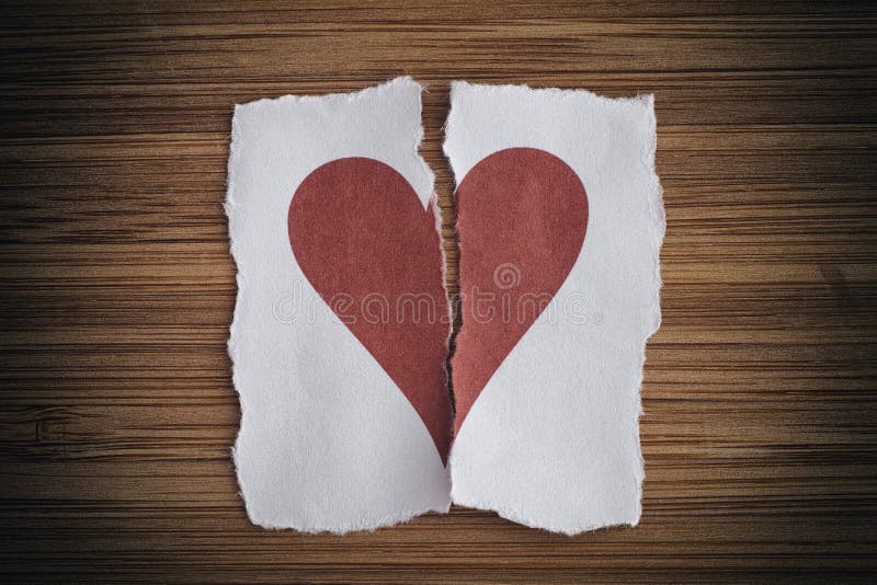Broken paper heart stock image. Image of relationship - 37265921