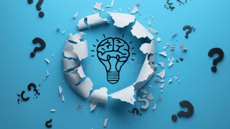 The Broken Paper Lightbulb Concept..AI Generated Image Stock Image ...