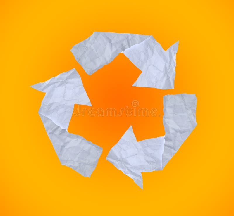 Orange recycle symbol stock vector. Illustration of round - 5384767