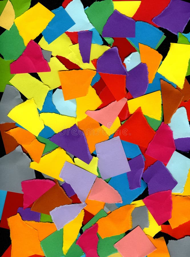 Färgrika Sönderrivna Pappers- Rester Arkivfoto - Bild av kodavsnitt ...