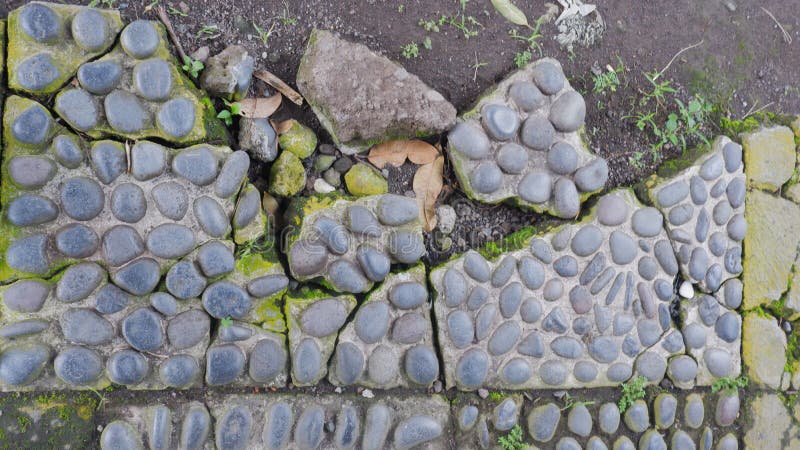 Broken Pebble Stone Floor Tile, Cement Floor Stock Image - Image of ...