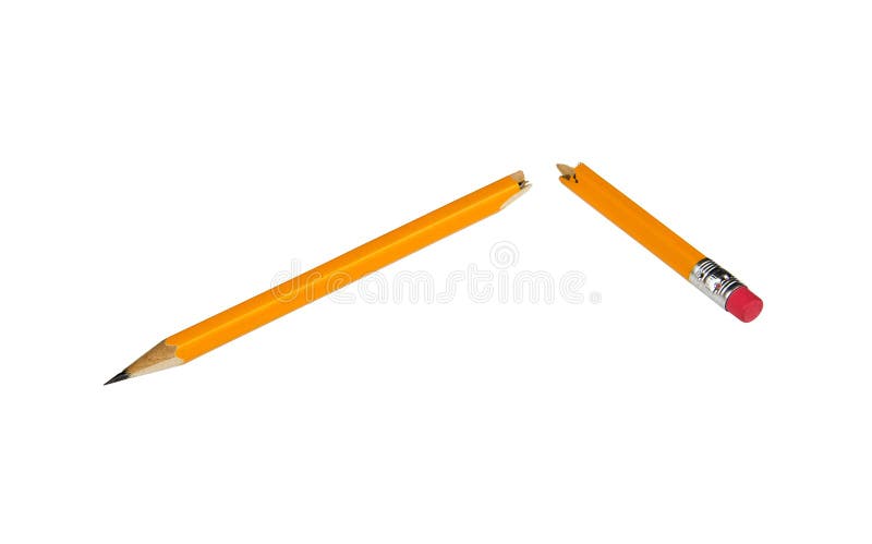 Broken Chewed Pencil Isolated XXXL Stock Photo - Image of education ...
