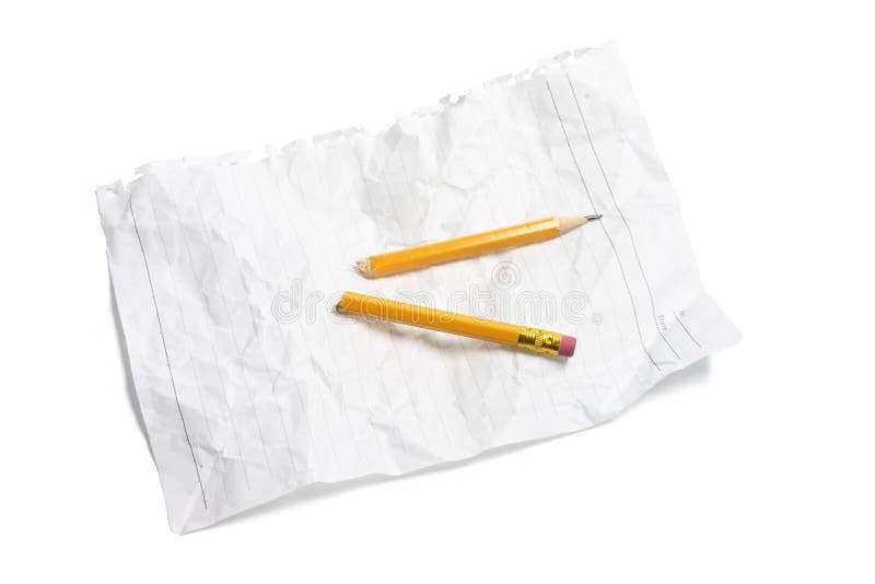Broken Pencil and Crumpled Paper Stock Photo - Image of piece, creased ...