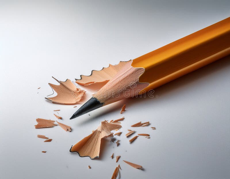 A Broken Pencil Snapped Sharply in Two Resting Atop a Blank Sheet of ...