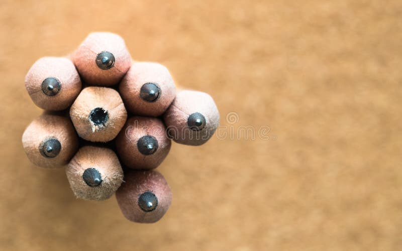 Broken Pencil Tip beside of Other Sharp Ones with Copy Space Stock ...