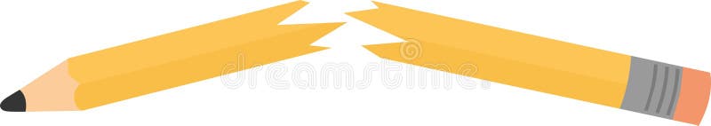 Broken pencil stock vector. Illustration of eraser, yellow - 325718392