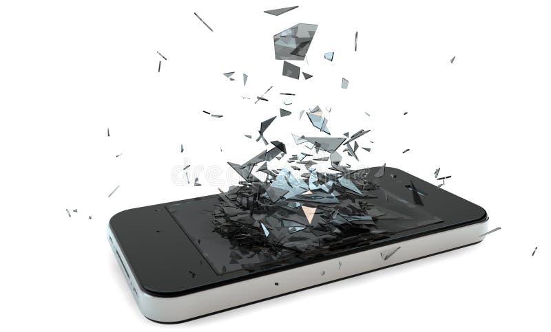Broken glass phone stock illustration. Illustration of computer - 36126695
