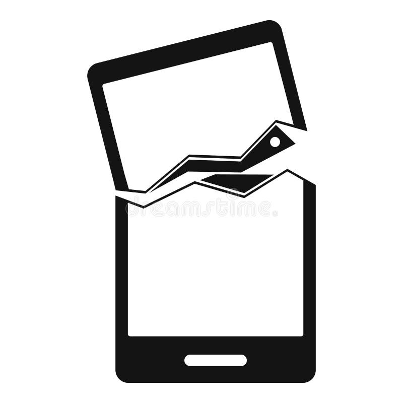 Broken Phone Icon, Cartoon Style Stock Illustration - Illustration of ...