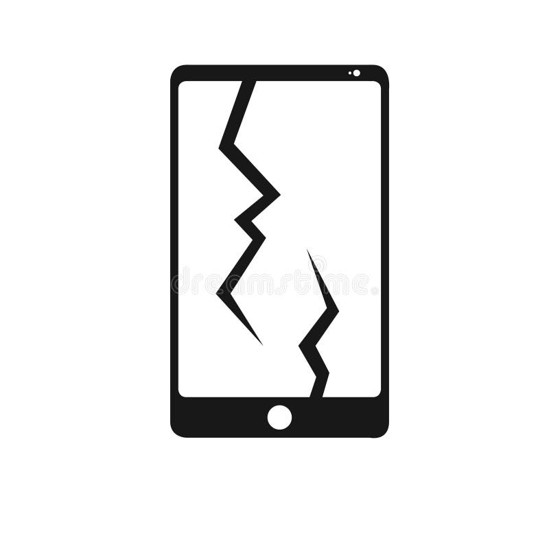 Broken Phone Icon Template stock illustration. Illustration of phone ...