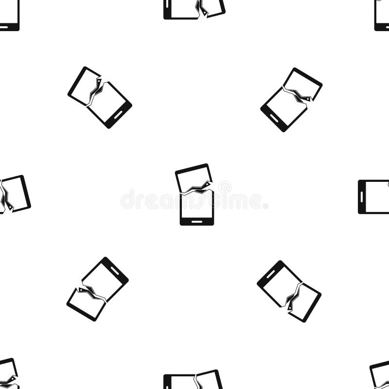 Broken Phone Pattern Seamless Black Stock Vector - Illustration of ...