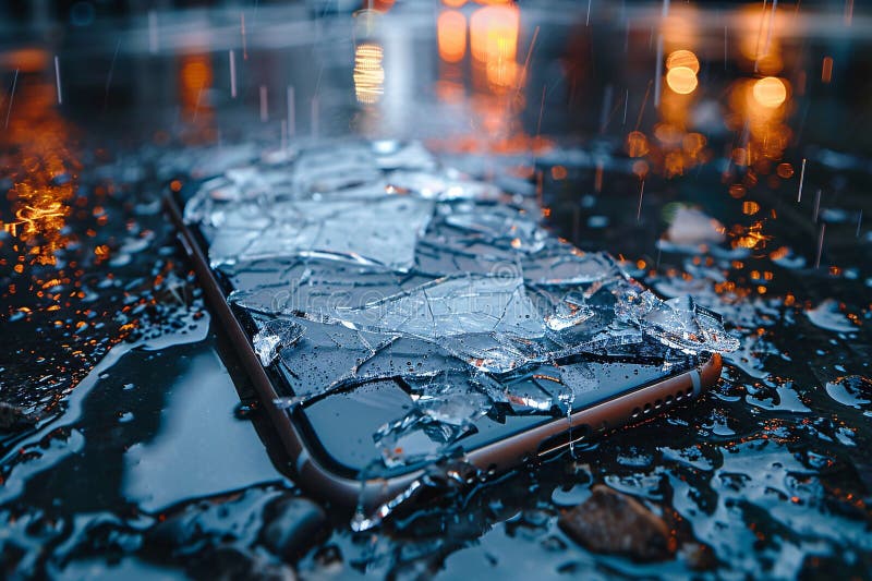 Broken Phone Screen, Detailed. Stock Illustration - Illustration of ...